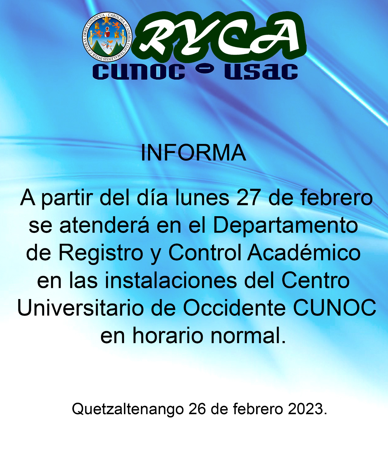 Oficina de Registro y Control Académico - CUNOC